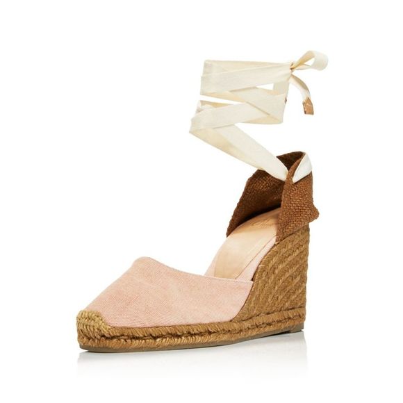 Castaner | Shoes | Castaner Womens Pink Woven Carina Almond Toe Wedge ...